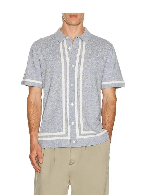Rails Leo Knitted Shirt In Blue - Sky White