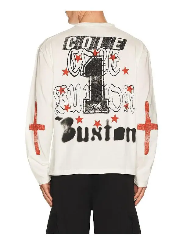 COLE BUXTON Long Sleeve T-shirt In White - Vintage White