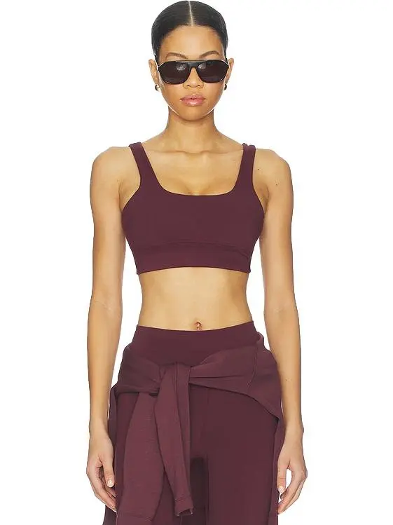 Varley Free Soft Cori Sports Bra In Burgundy - Sassafras