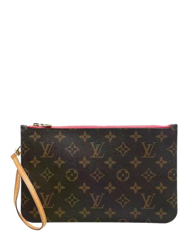 LOUIS VUITTON 2015 Monogram Neverfull Pouch - Brown