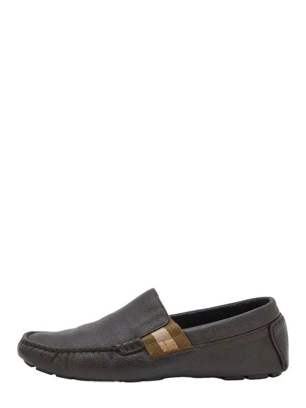 Gucci Calf Leather Web Detail Loafers - Brown