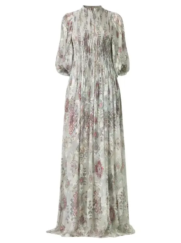 Ermanno Scervino Floral-print Maxi Dress - Neutrals