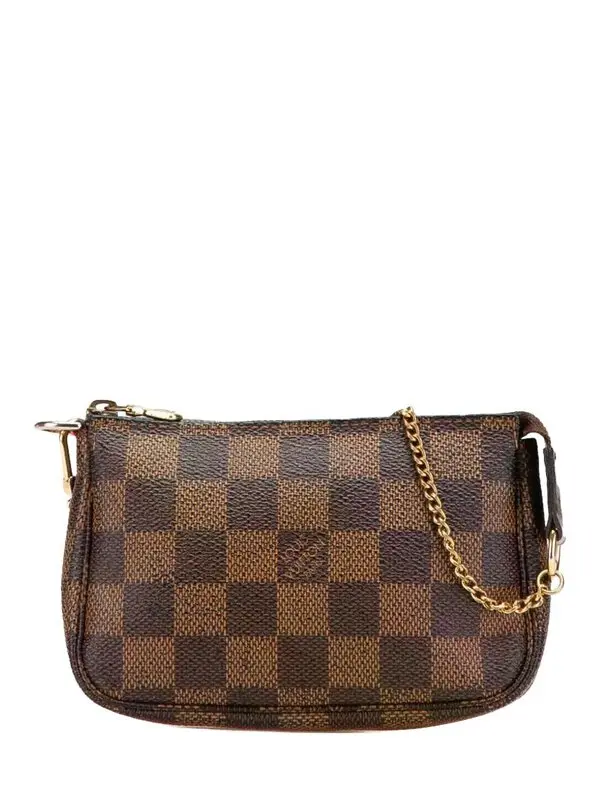 LOUIS VUITTON 2007 Damier Ebene Mini Pochette Accessoires Handbag - Brown