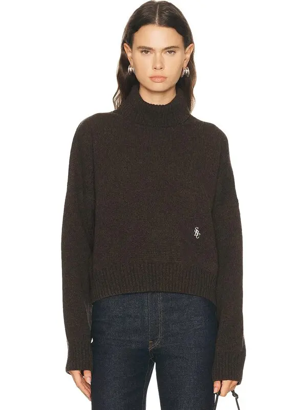 SPORTY & RICH Src Wool Turtleneck - Chocolate