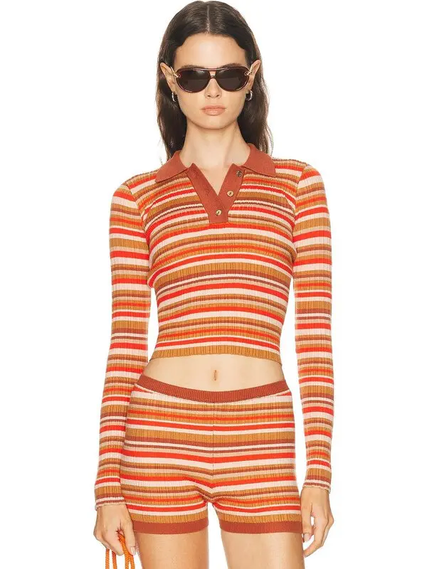 BANANHOT Jack Polo Top - Bayadere Rib Stripes