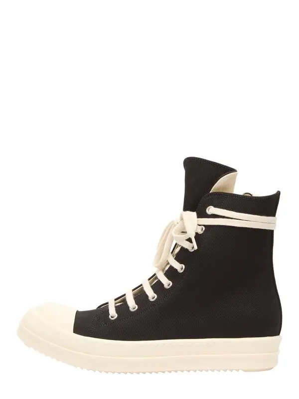 Rick Owens Denim High-top Sneakers - Black/milk