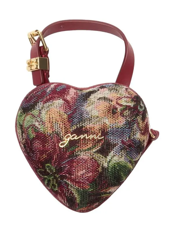 GANNI Nano Heart Bag - Tawny Port