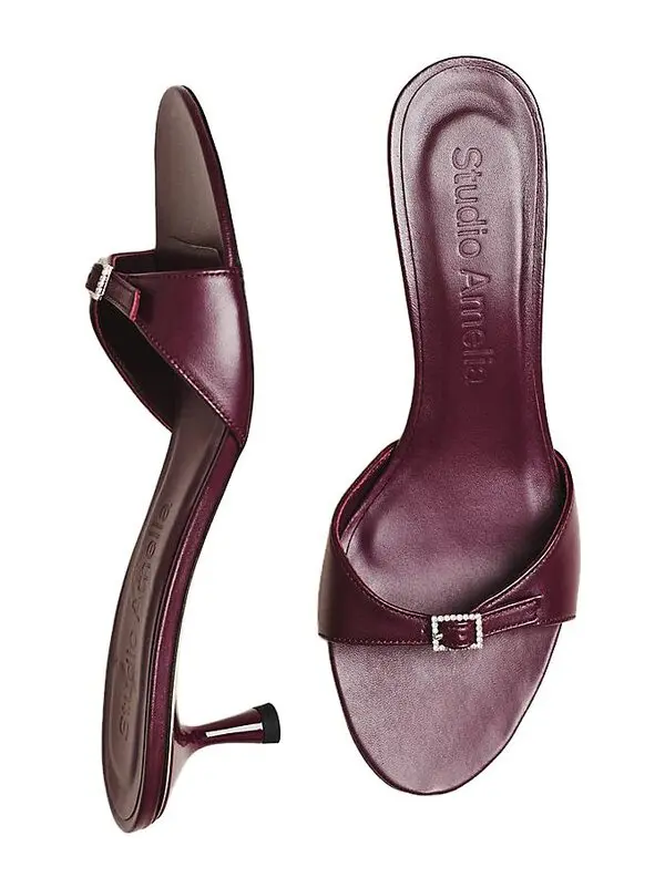 Studio Amelia Greta 50 Mule Heels - Merlot