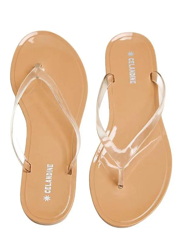 CELANDINE Jelly Flip Flops - Clear/nude