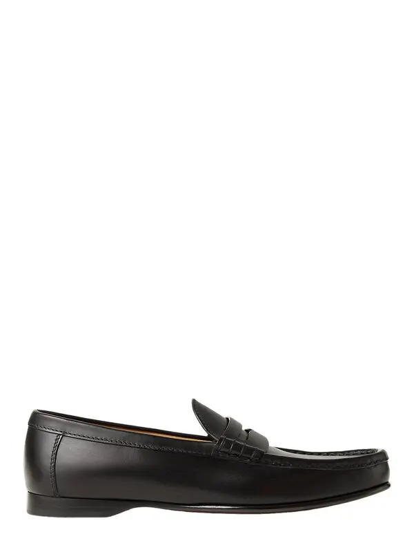 Ralph Lauren Chalmers Burnished Calfskin Penny Loafer - Black