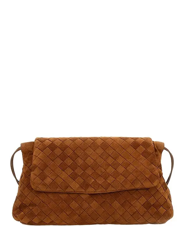 Bottega Veneta Suede Shoulder Bag - Brown