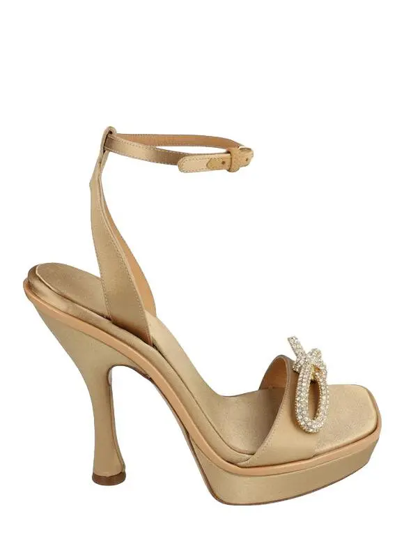 FERRAGAMO Satin Allison X5 Sandals - Beige