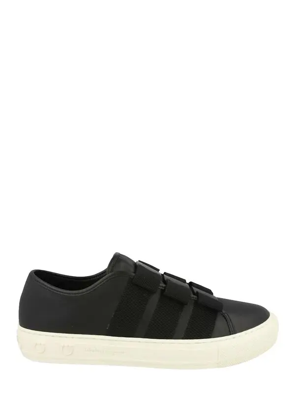 FERRAGAMO Nataly Calfskin Leather Low-top Sneakers - Black