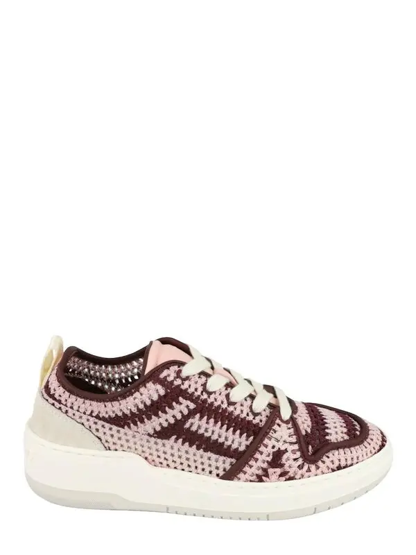 FERRAGAMO Dennis Crochet Sneakers - Light Pink