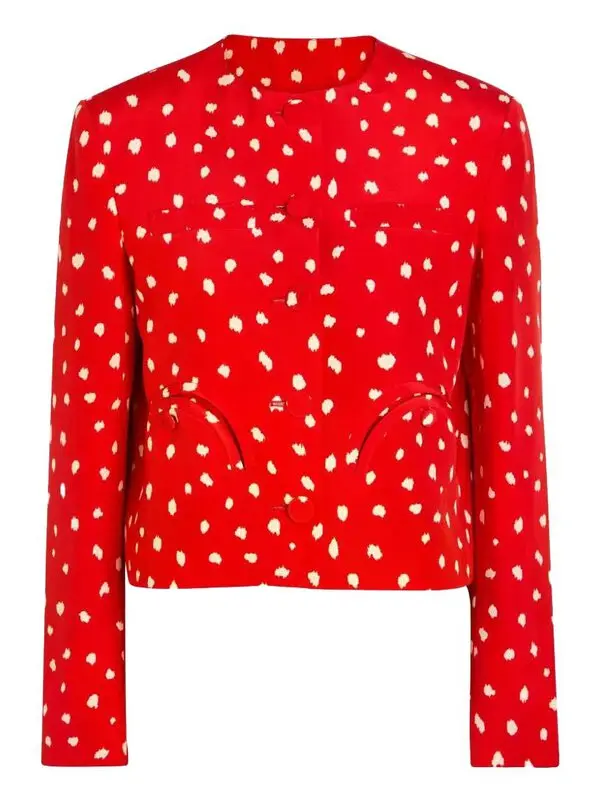 BLAZÉ MILANO Polka Dot Button Jacket - Red
