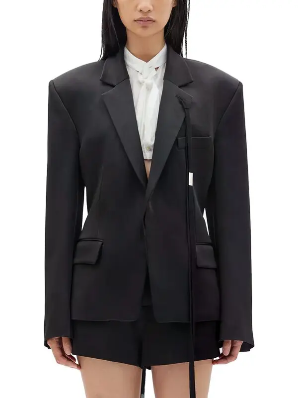 ANN DEMEULEMEESTER Susa Floral-appliqué Fitted Jacket - Black