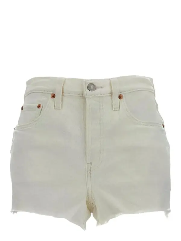 LEVI'S 501 Fringed Denim Shorts - White