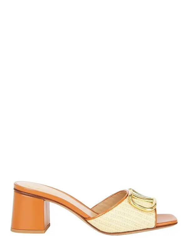 Valentino Garavani Vlogo Signature Mule - Beige & Roasted Pecan