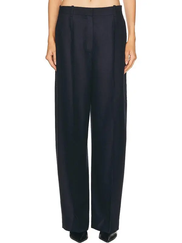 TOTEME Wide Flannel Trousers - Navy