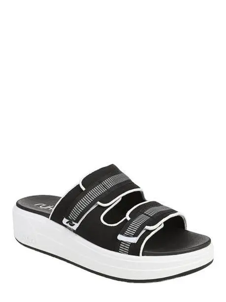 RYKA Platform Slide Sandal - Black