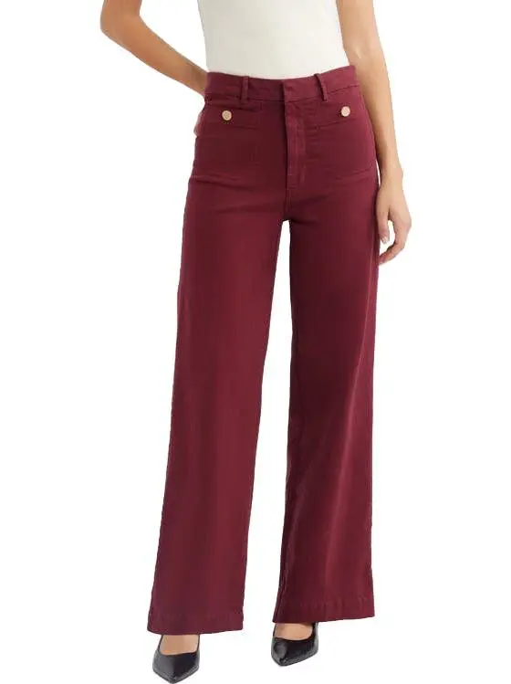 FRAME The Modernist High-waist Straight-leg Pants - Burgundy