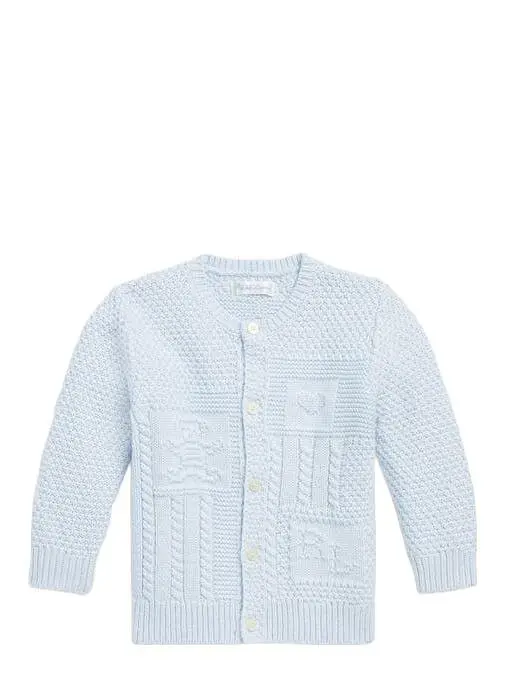 Ralph Lauren Mixed Stitch Cotton Cardigan - Beryl Blue