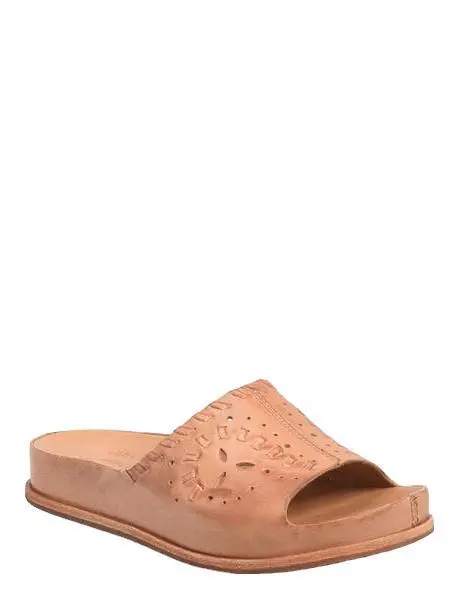 KORK-EASE® Platform Slide Sandal - Tan Leather