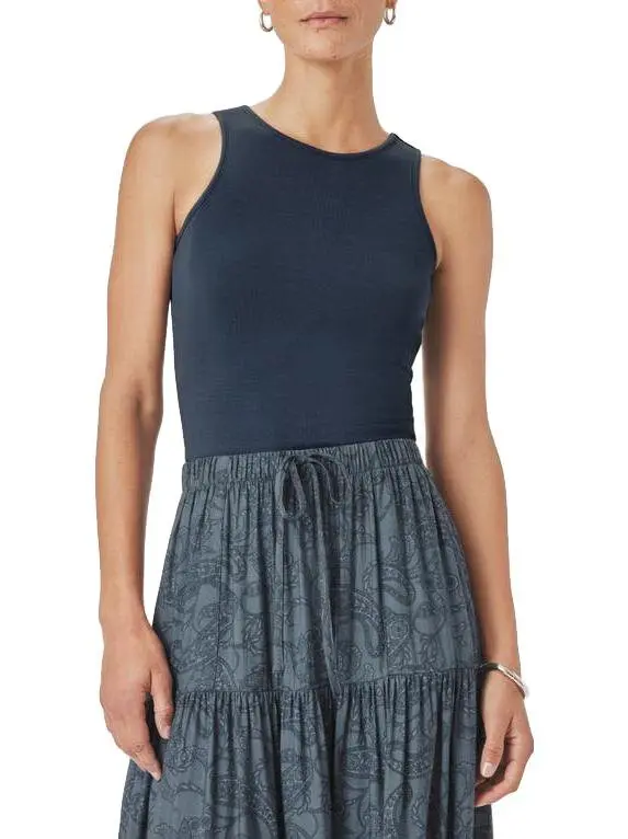 Splendid Amaya Scoop Neck Tank - Mood Indigo Blue
