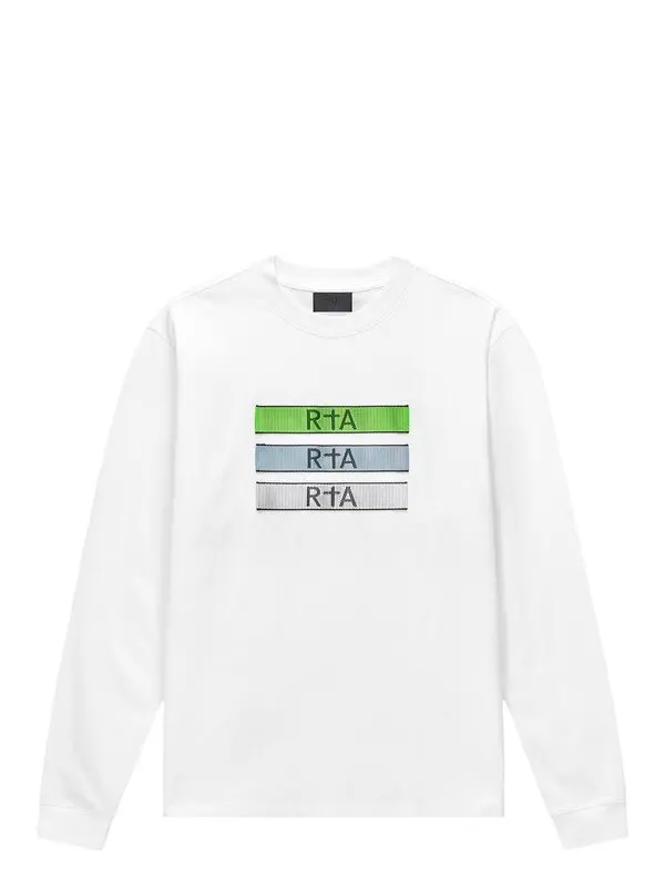 RtA Lawrence Glitch Logo Long Sleeve T-shirt - White Glitch Logo