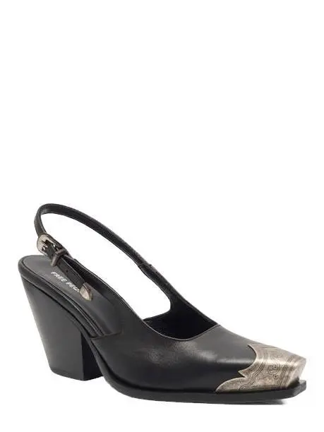 Free People Brayden Slingback Pump - Black Tide Leather