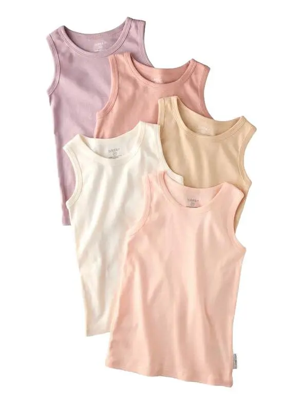 BUTTERBLU Organic Cotton Muscle Tanks 5 Pack - Sorbet