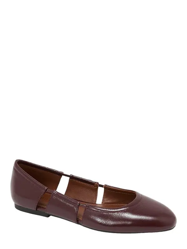 REISS Leona Cutout Ballet Flat - Burgundy