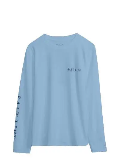 SALT LIFE Lavish Livin Slx Performance Long Sleeve Tee - Glacial Blue Heather