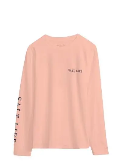 SALT LIFE Slx Performance Long Sleeve Shirt - Mellow Peach Heather