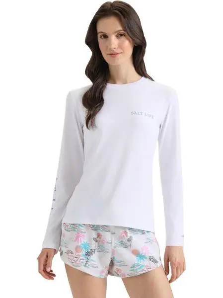 SALT LIFE Lavish Livin Slx Performance Long Sleeve Tee - White