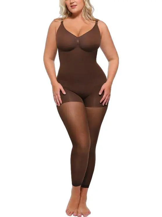 SHAPELLX Mistweave Skin Flow Full Coverage Bodysuit - Brown
