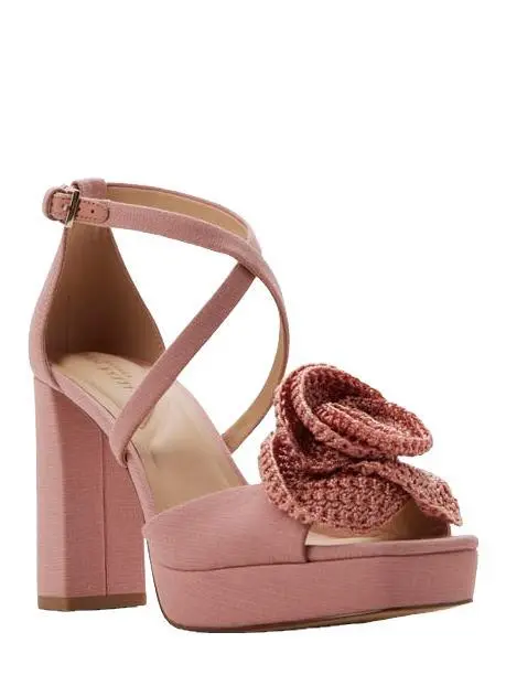 Ted Baker London Platform Sandals With Rosette Detail - Dark Rose