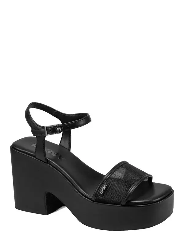Dkny Mavelle Ankle Strap Platform Sandal - Black