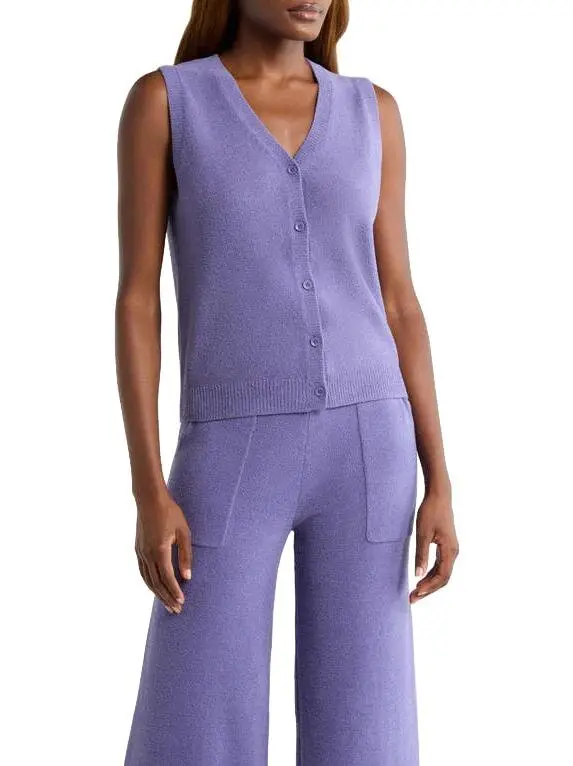 UGG Kollyns Knit Button-up Vest - Dusted Iris