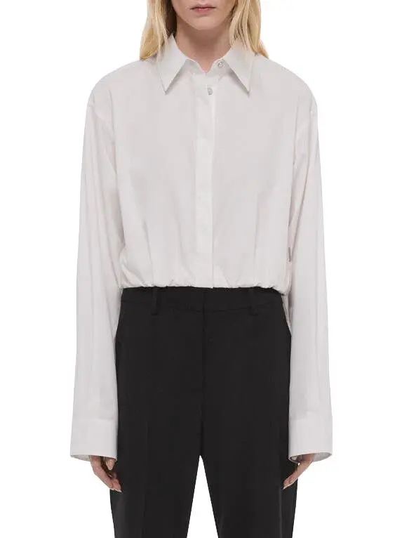 Helmut Lang Gathered Cotton Shirt - White