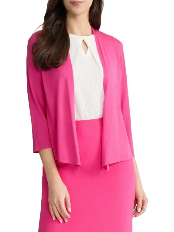 KASPER Open Front Cardigan - Pink Perfection