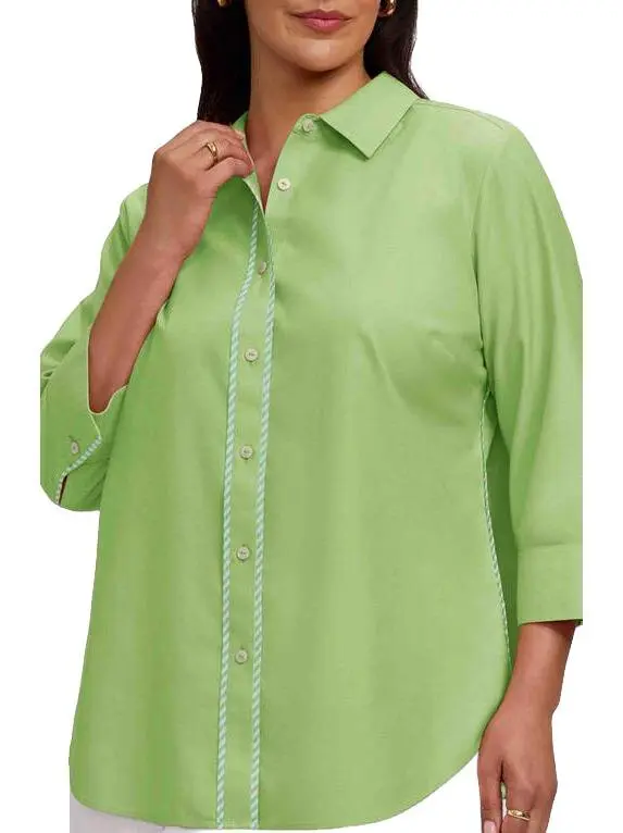 Foxcroft Marni Trim Shirt - Mojito Green