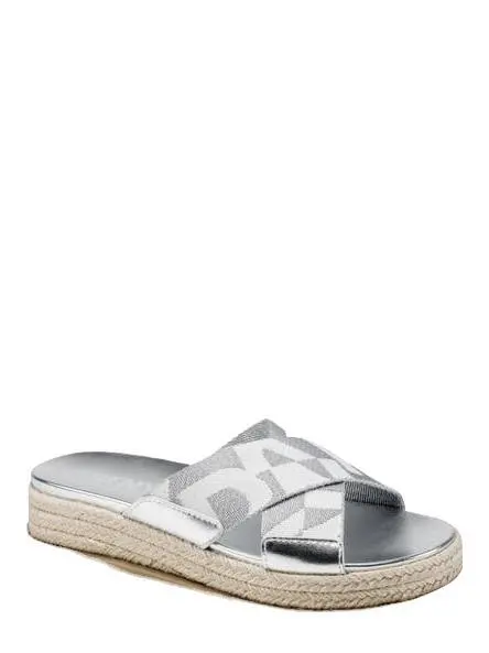 Dkny Binna Platform Sandal - Silver/marshmallow