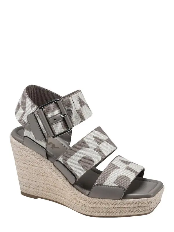 Dkny Caylee Platform Wedge Sandal - Mink/natural