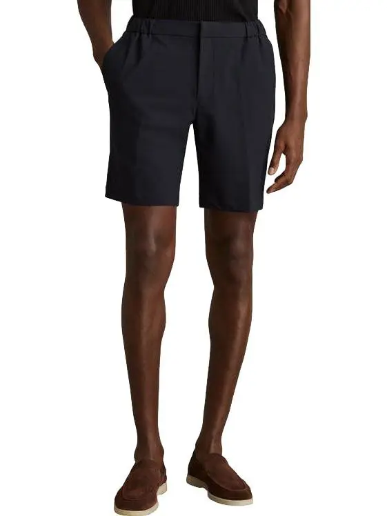 REISS Flat Front Deck Shorts - Navy