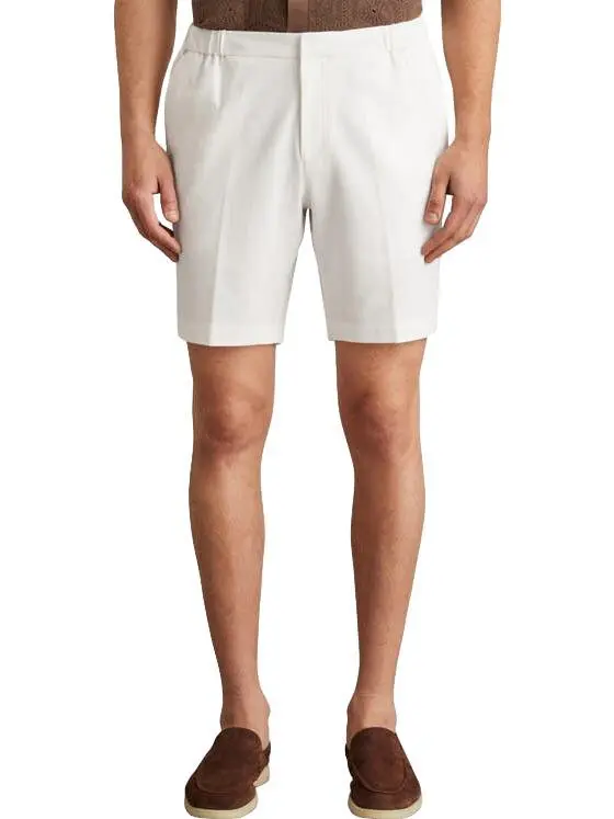 REISS Flat Front Deck Shorts - White