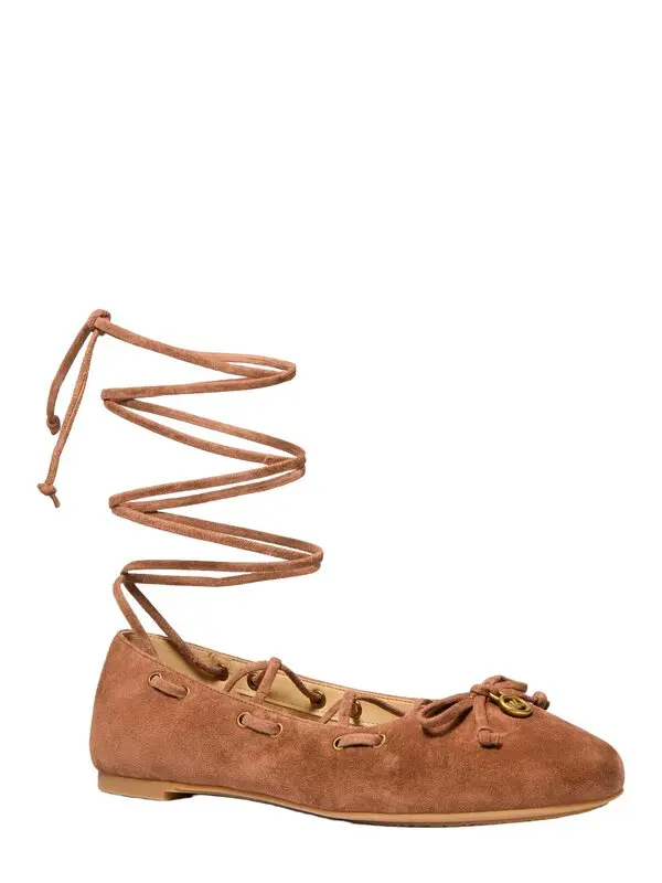 Michael Kors Shae Suede Ballet Flat - Brown