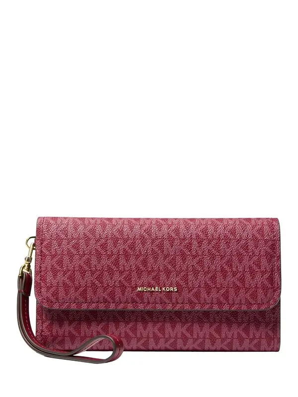 Michael Kors Jet Set Medium Signature Logo Convertible Wristlet - Red