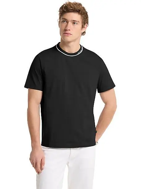 Michael Kors Logo Trim Cotton Jersey T-shirt - Black