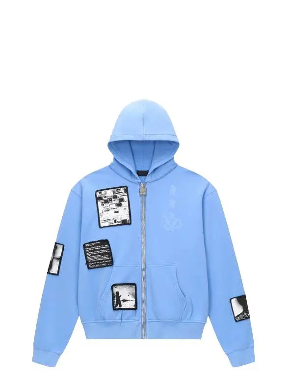 RtA Zev Digital Patch Zip Hoodie - Blue Digital Patch